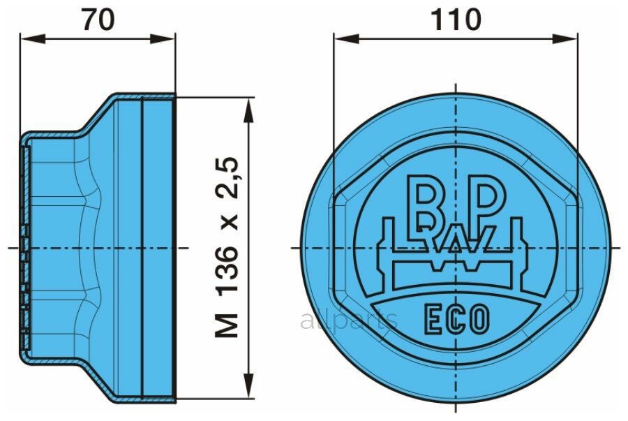 BPW 0321225330 крышка ступицы! (м) M136x2.5/SW110\BPW ECO 10-12t