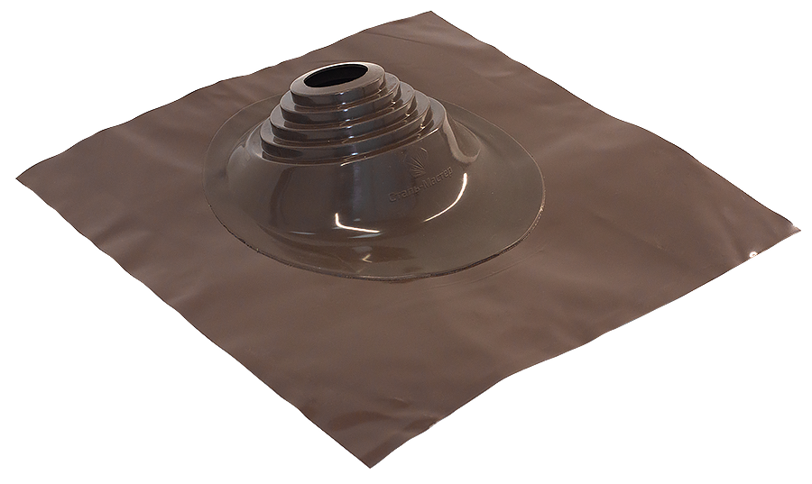 Уплотнитель дымохода кровельный угловой №2, силикон 203 х 280 коричневый