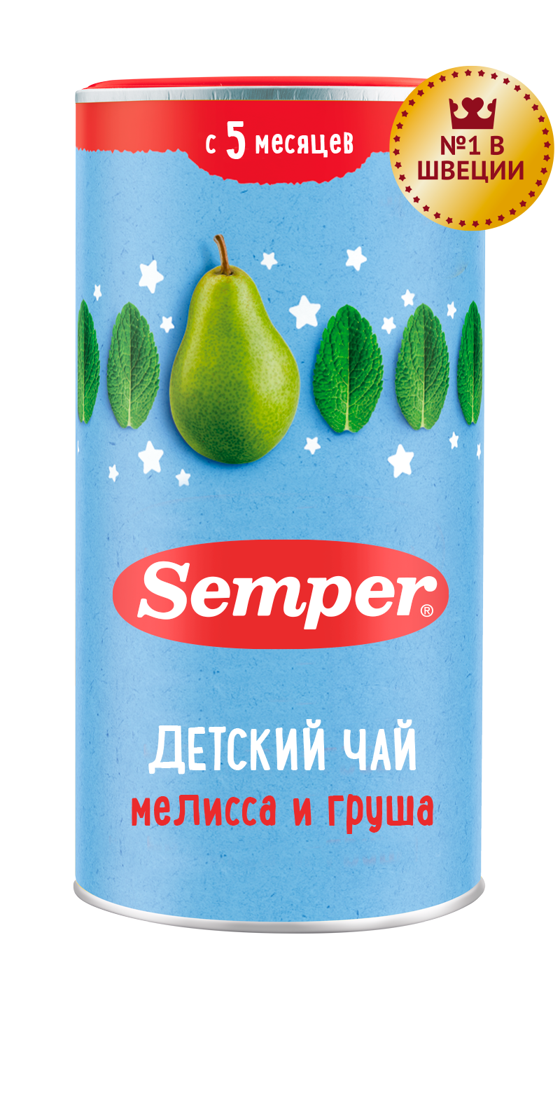 Semper - чай гранулированный мята лимонная и груша "Добрый вечер", 5 мес, 200