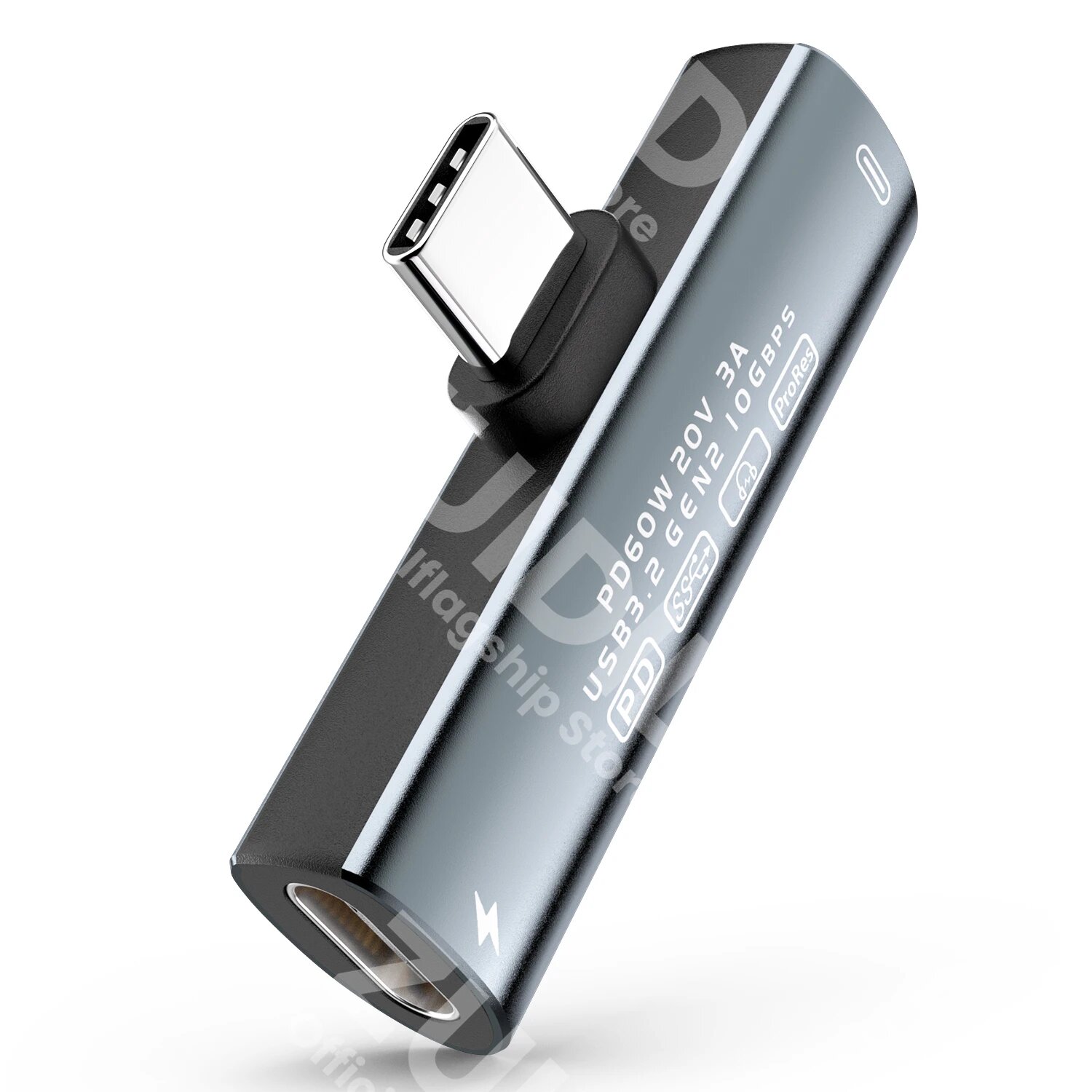 2в1 USB C к двойному аудиоадаптеру Aux типа C USB3.2 10 Гбит/с PD60W Преобразователь для наушников Aux с быстрой зарядкой для iPhone 15 Pro Samsung