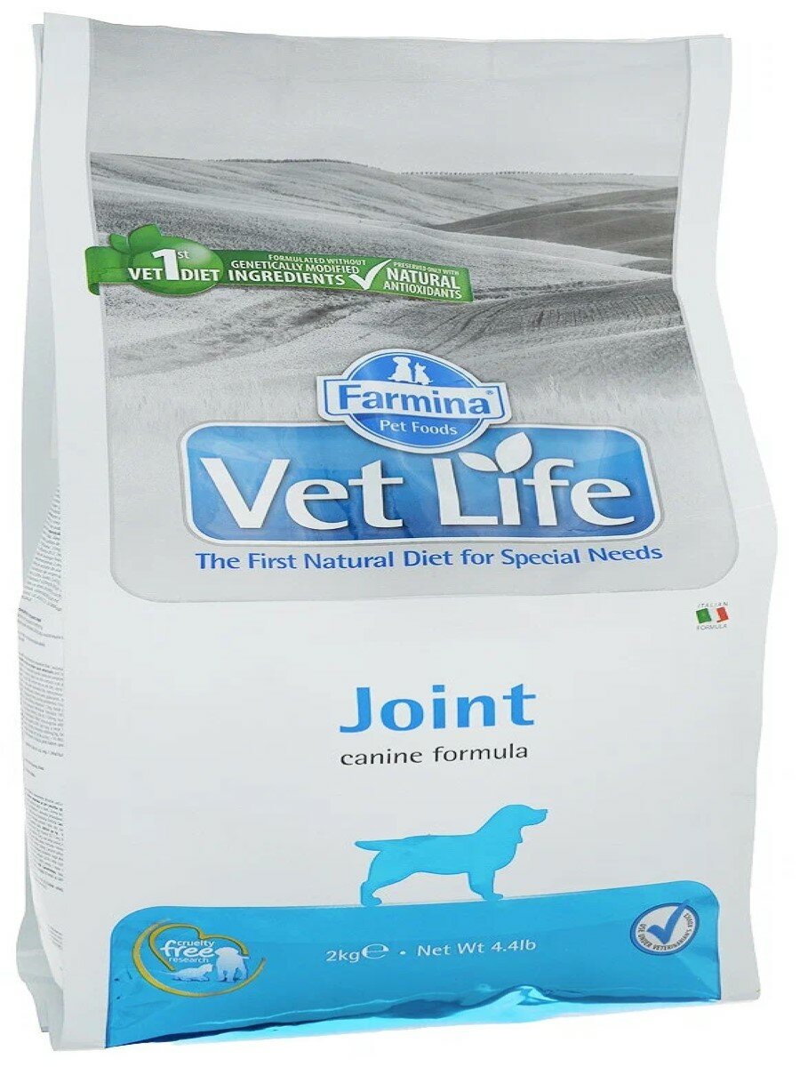 Farmina Корм сухой Vet Life Dog Joint для взрослых собак с заболеваниями Опорно-двигательного аппарата 2кг