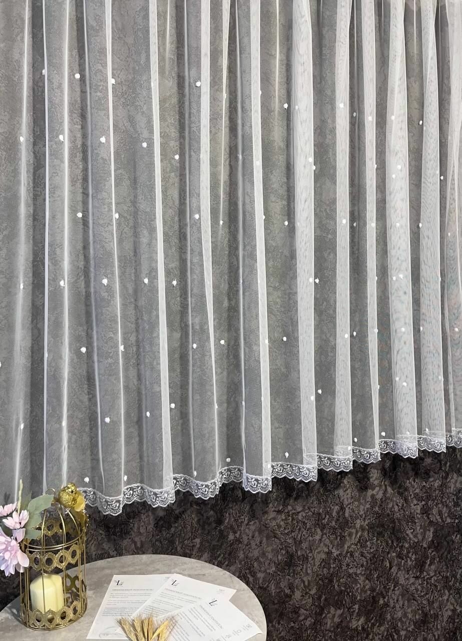 Тюль на кухню вышивка 300х140