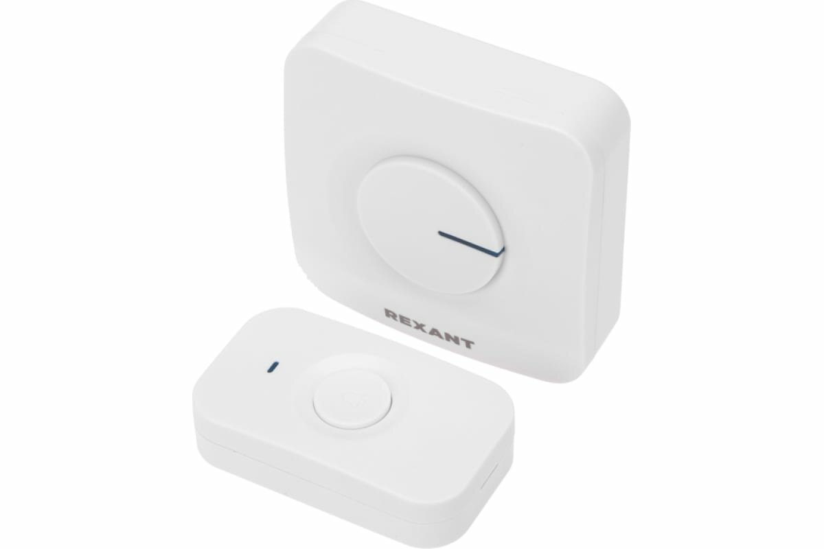 Беспроводной дверной звонок c цифровым кодированием REXANT 52 мелодии 150м ip56 (белый) 73-0018