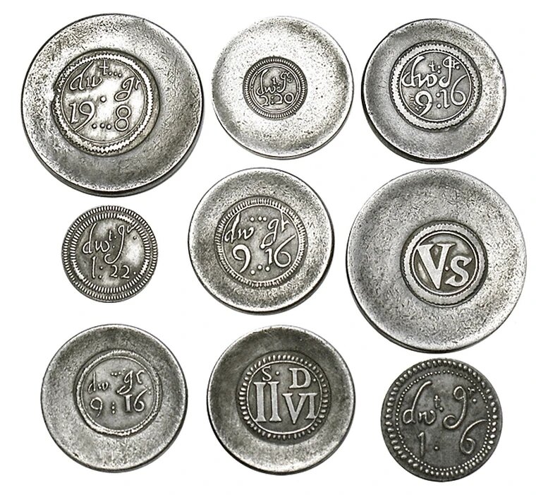 Ирландские слитки 17 века сувенирные копии монет 9 шт без повторов монеты, нумизматика, деньги для коллекции