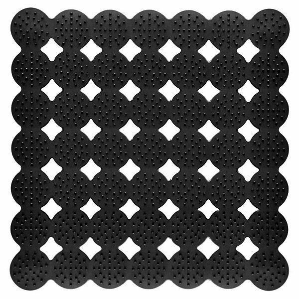 Коврик для душевой кабины Мультидом массажный, 43х45 см, черный (ПТ72-69)