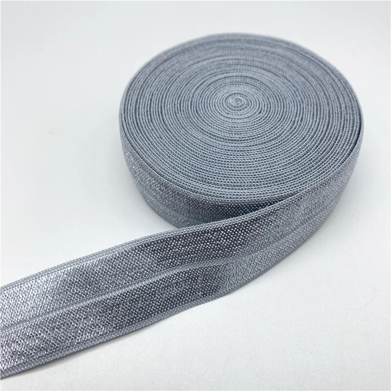 Эластичная лента из спандекса RYFDBMauve 5 ярдов 25 мм Серый, Silver Grey, 2yards