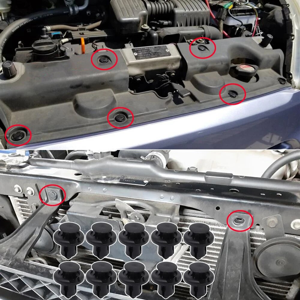10 шт. для Honda CR-V 2005 2006 2007 2008 2009 2010 2011-2016, автомобильный бампер, заклепка, багажник, подкладка кузова, крышка двигателя, крепежный зажим 10Pcs 91503-SZ3-003