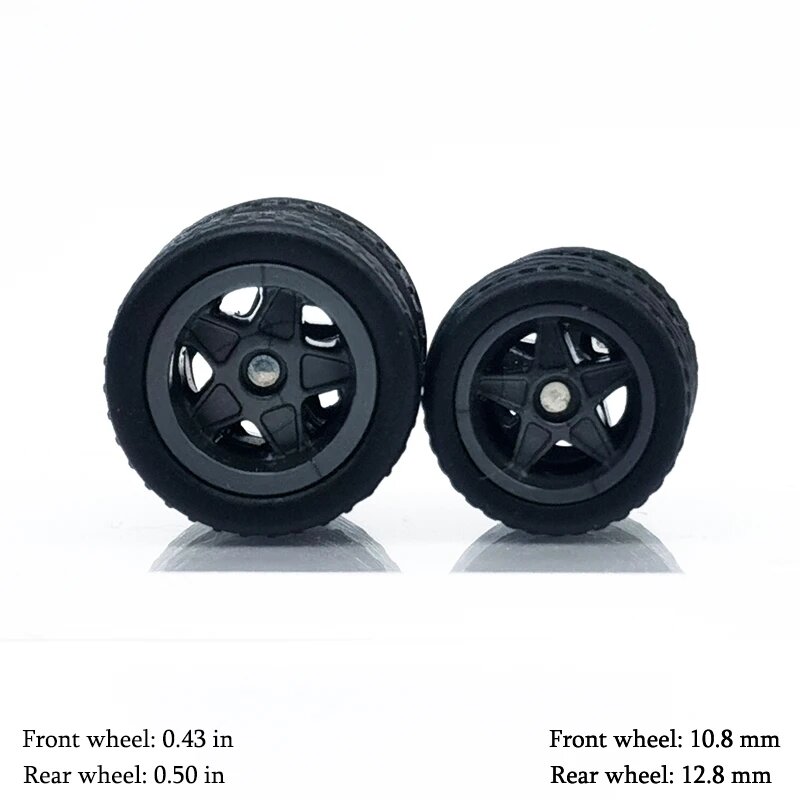 Пластиковые колеса KicarMod 1/64 для Hot Wheels Черный, LYC30