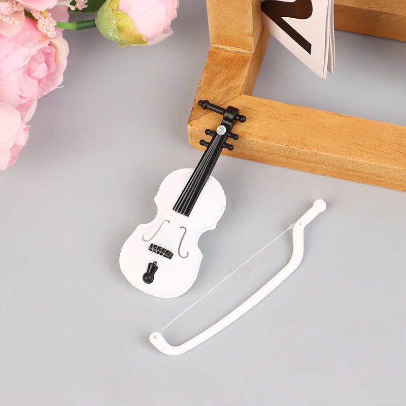 Миниатюрная скрипка для кукольного домика Белый, style1 Black