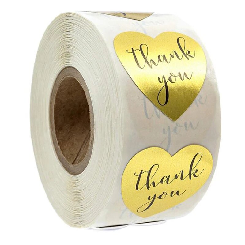 Радужные наклейки Thank You, 500 шт, JinEQ O