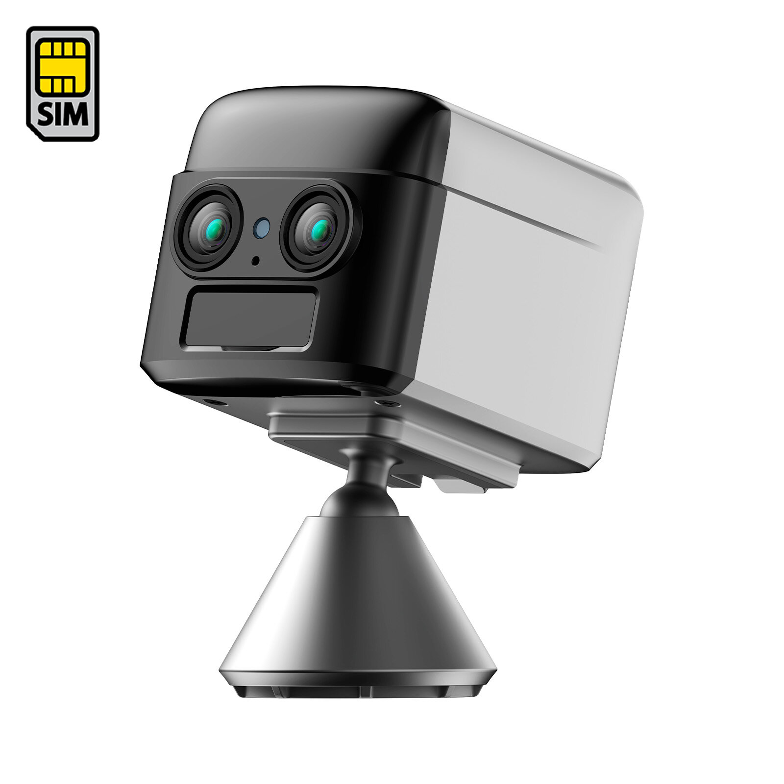 Миниатюрная беспроводная 3G/4G автономная IP камера видеонаблюдения JMC-AC70-4G-Dual (MicroSD) 3mp (2304х1296) с двойной оптикой и детекцией движения.