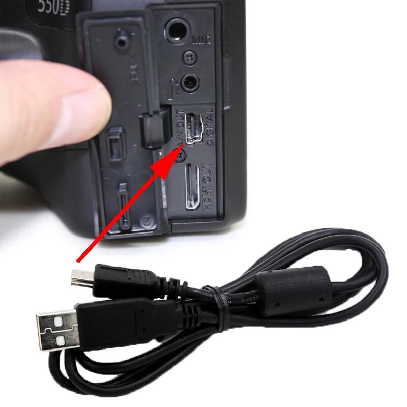 USB-кабель для зеркальной камеры для передачи данных Canon 5D 7D 10D 20DD 450D 500D 550D 600D 650D 700D 1100D 1200D 1300D камеры