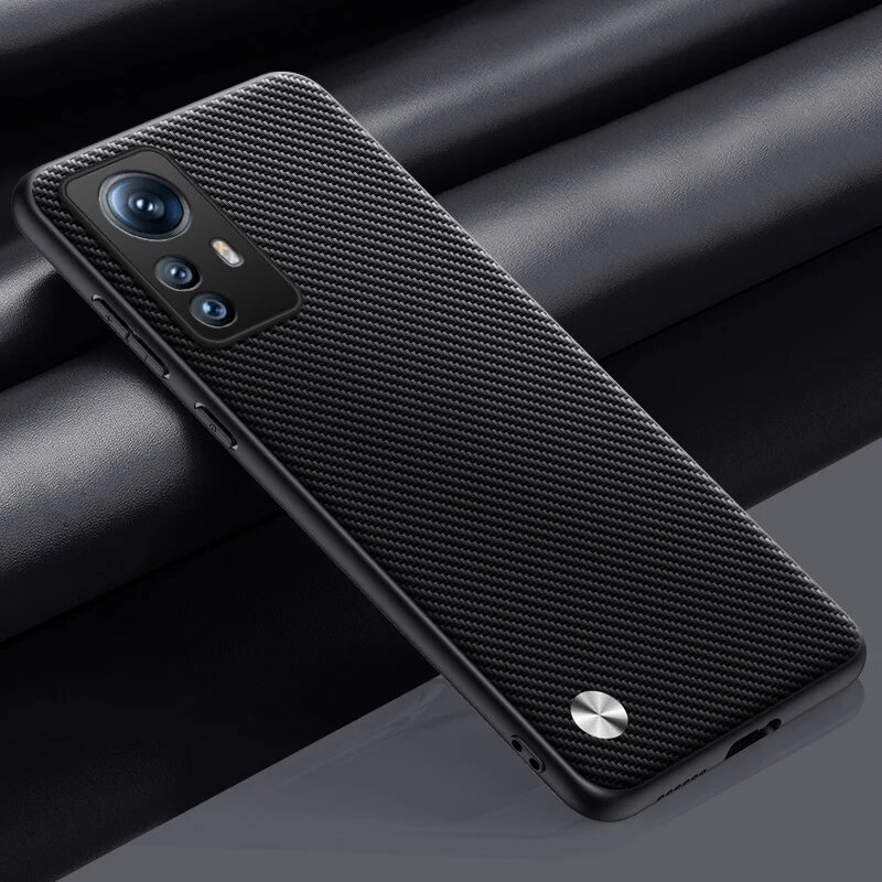 Черный чехол для Xiaomi Redmi Note 12S, карбон