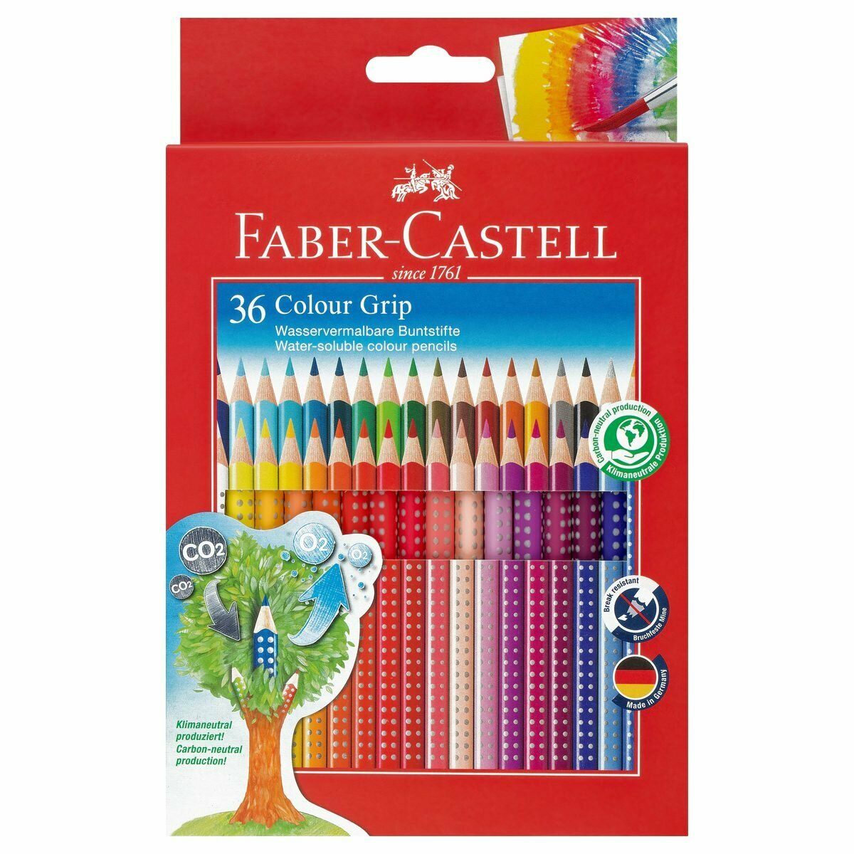 Карандаши цветные 36 цветов Faber-Castell Grip (3гр) картон (112442)