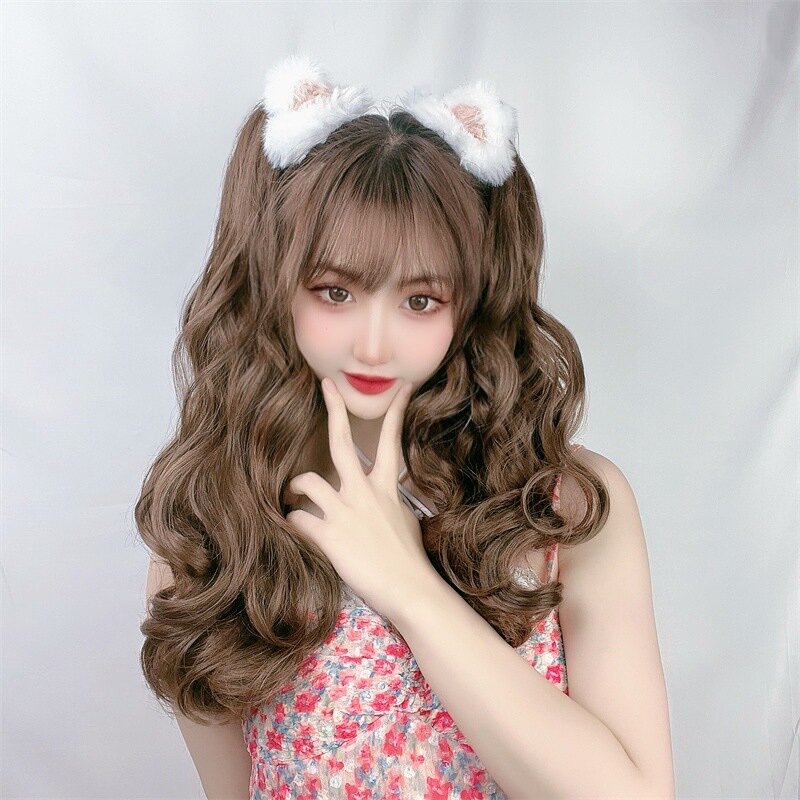 Парик с хвостиком, женский, на заколках, высокий хвост, длинные вьющиеся волосы, большая волна, вьющиеся волосы, двойной хвост, парик с косичками