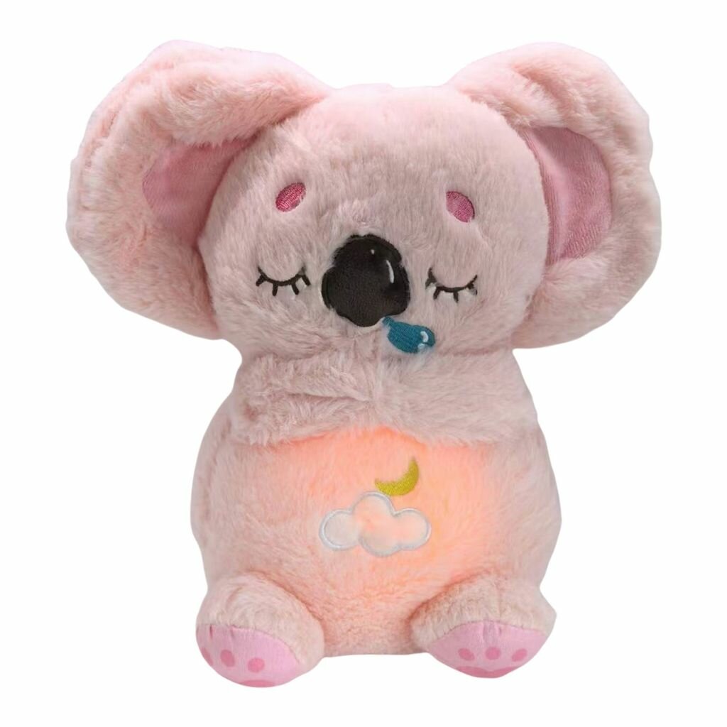 Плюшевая игрушка Коала с имитацией дыхания и подсветкой, розовая
