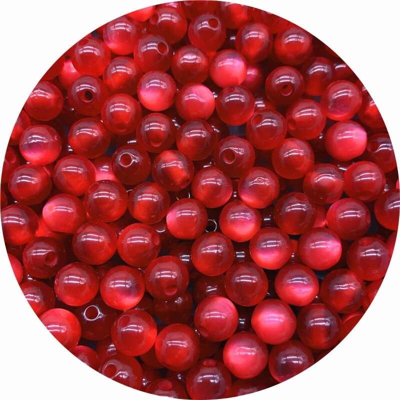 Бусины кошачий глаз из эпоксидной смолы MYDEMBMSSYGYI 50 шт Красный, 04