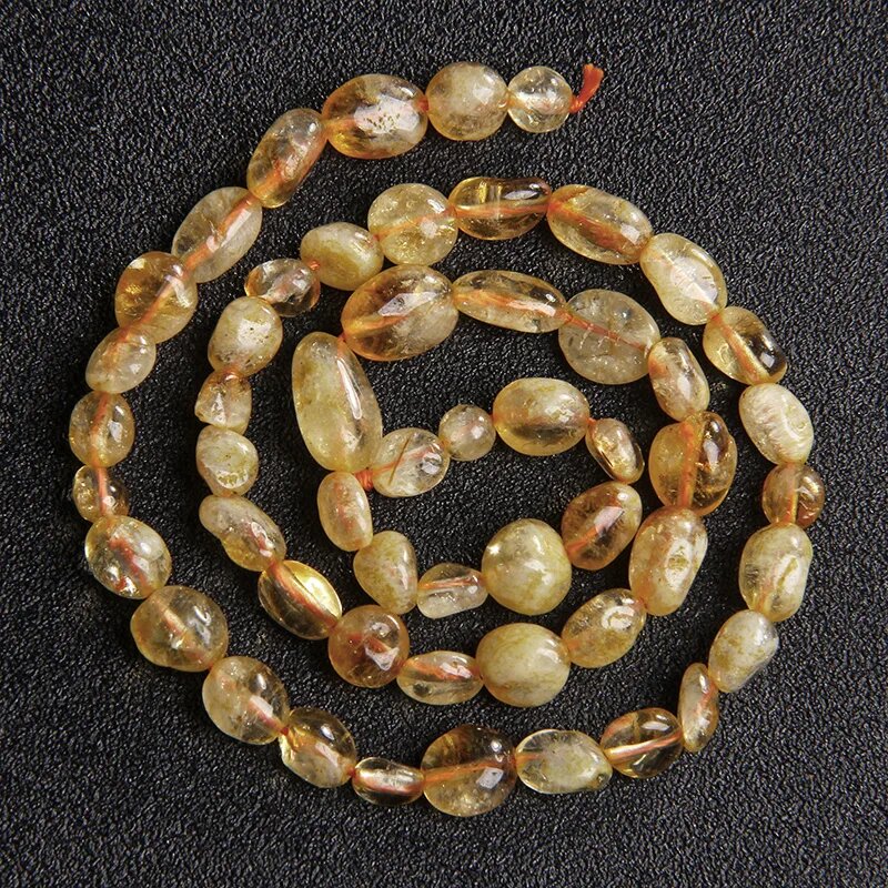 RISYF Бусины из натурального камня 6-8 мм аметист флюорит цитрин Full Strand, NO.6 Citrine