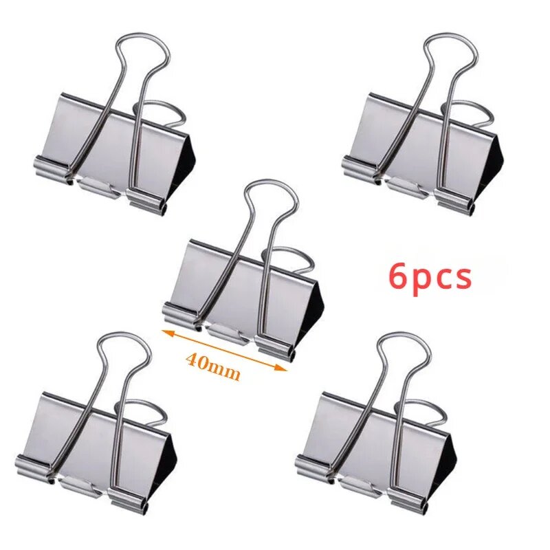 Металлические зажимы для бумаг 15/19/32/40/50 мм 40mm 6pcs