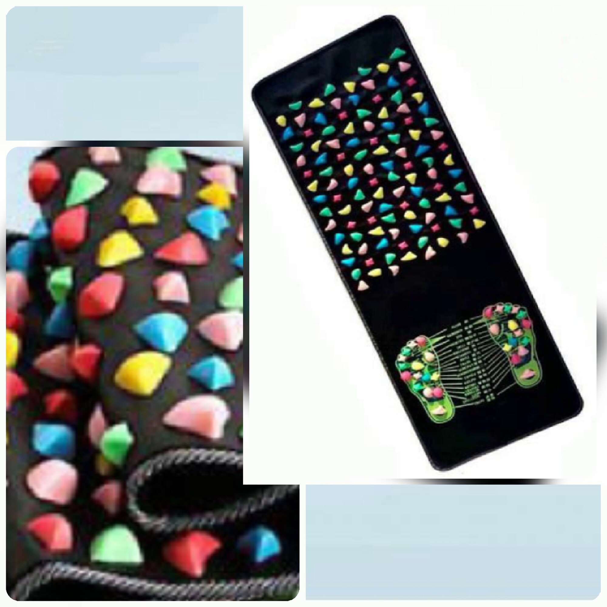 Коврик массажный для ног, надавливающий массаж, 118 см x 35 см, черный