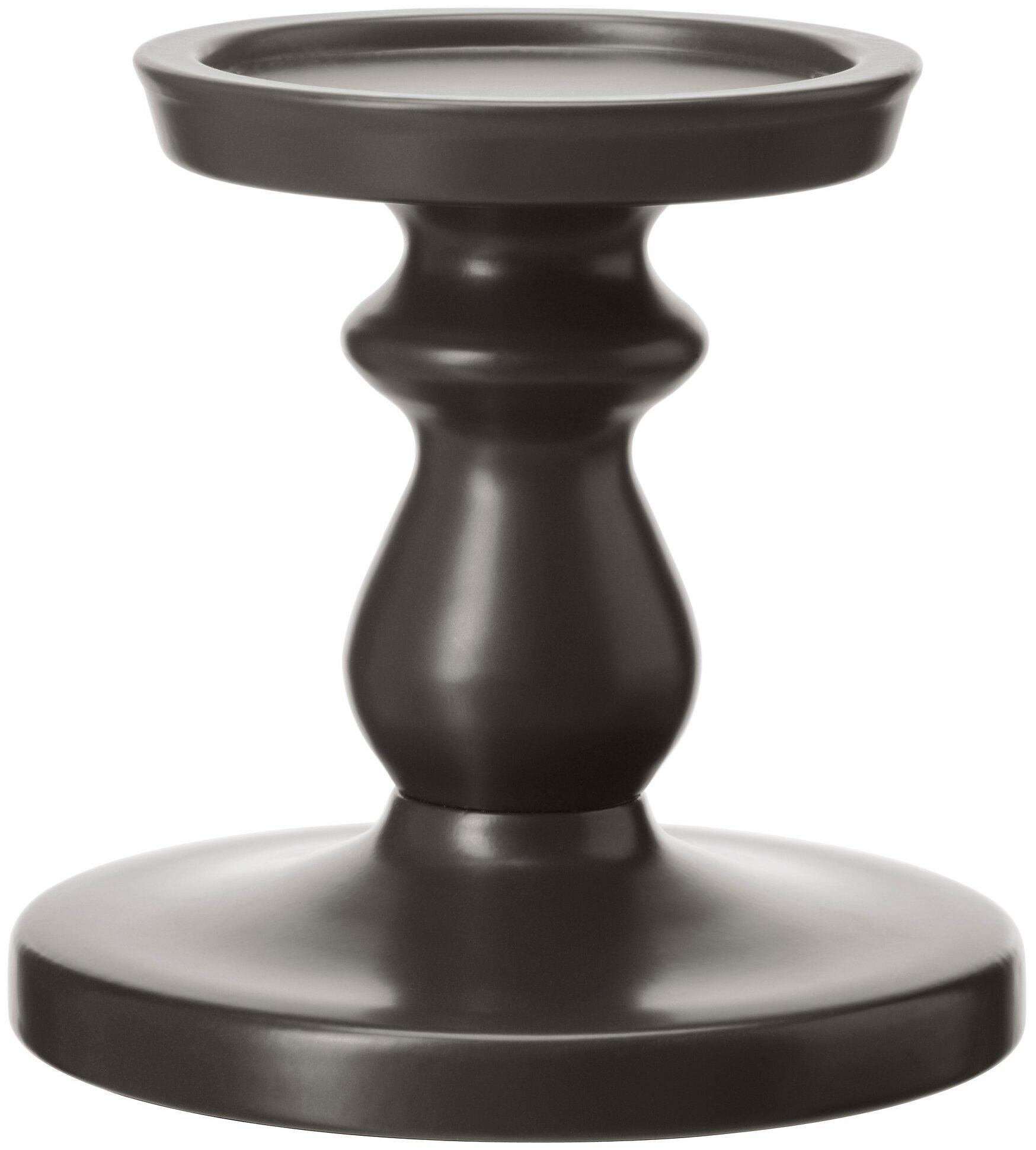 Подсвечник икеа эрсетта, тёмной-серый, металл/пластик, 13 х 8 см