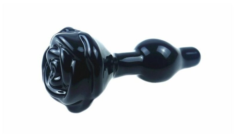 Анальная стеклянная пробка с розочкой. Удовольствия на каждый день