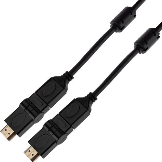 Кабель Rexant HDMI-HDMI 1.4, серия Gold, с фильтрами, 2 метра, поворотный 360 градусов (Ultra HD 4K, FHD)