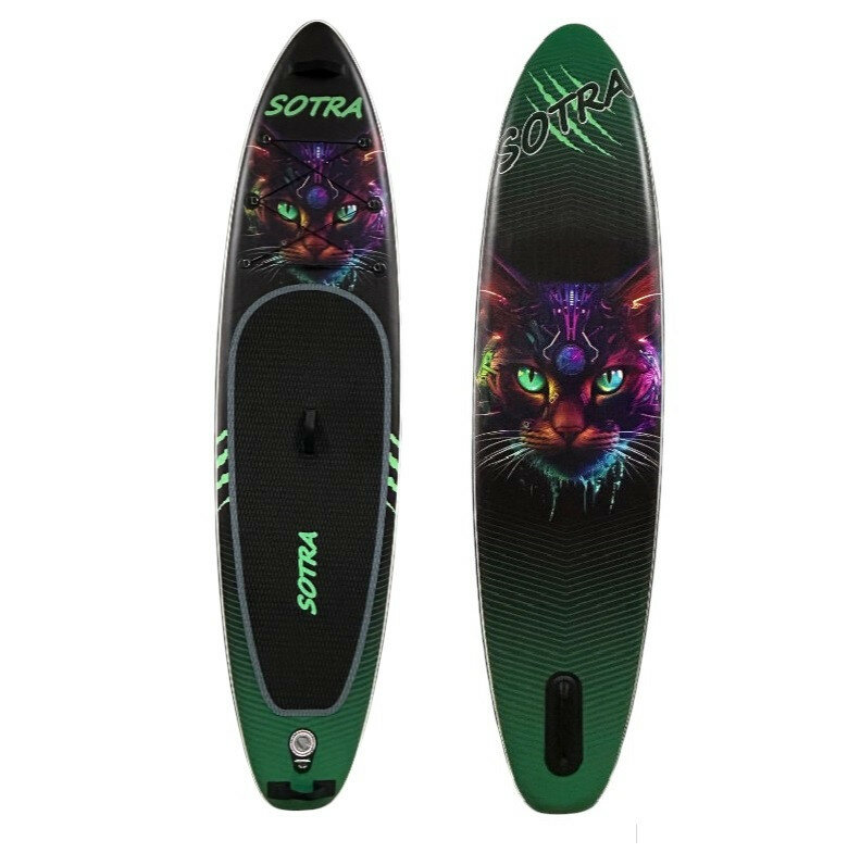 Сапборд SOTRA Cat 320х81х15 см (доска, весло, плавник, насос, ремкоплект, трос страховочный, сумка для переноски)