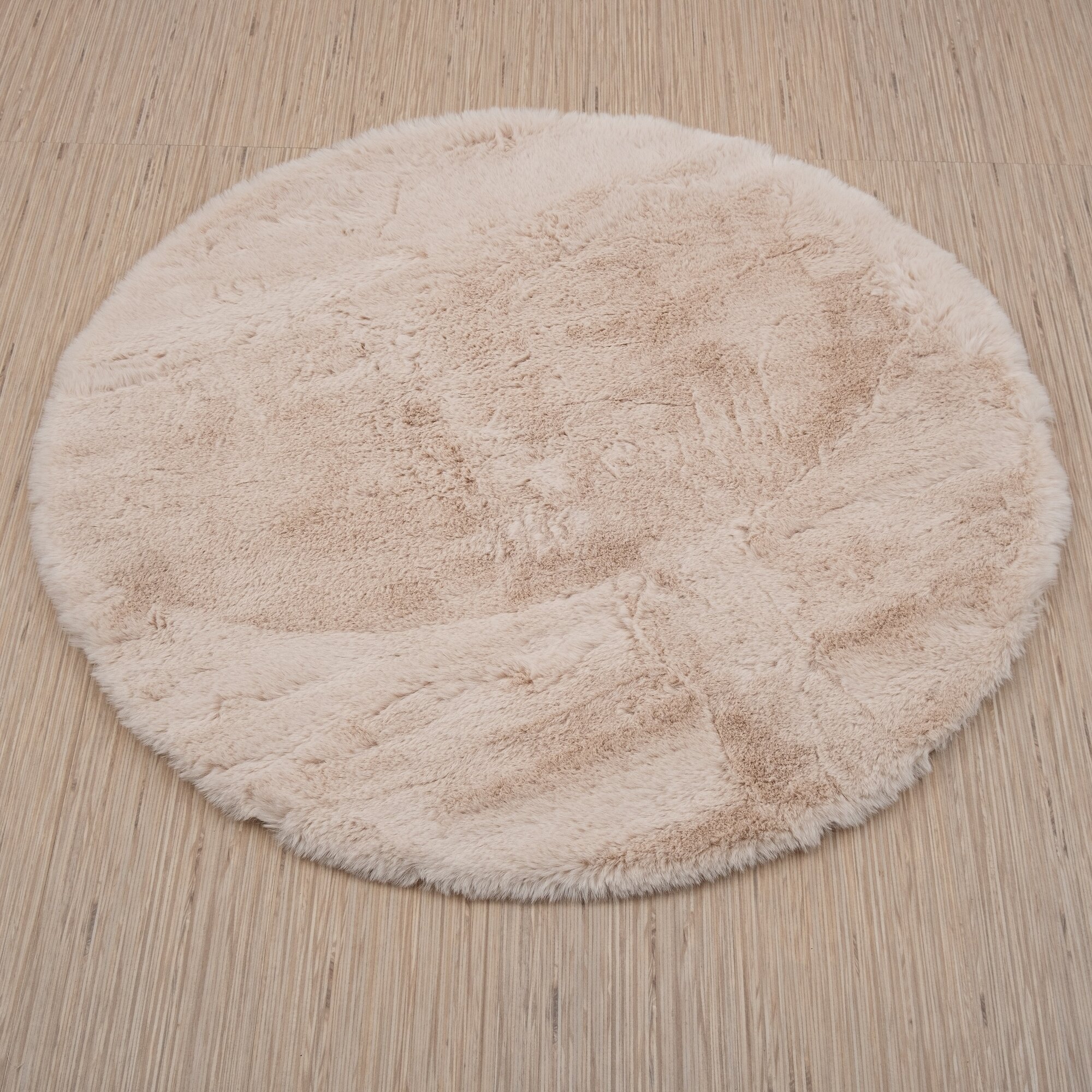 Raschel carpet Ковер турецкий Krolik круг 1000A T2408_BEIGE 1x1м