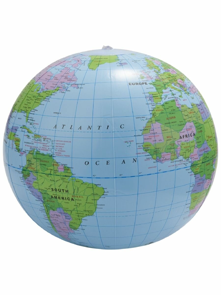 Надувной игрушечный глобус Теллурий Обучающая географическая карта Воздушный шар Водный шар 40 см=v=