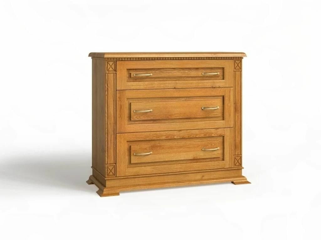 Комод Верди №114 из Массива сосны, 3 ящ, 80х40х90 см, классический орех 2