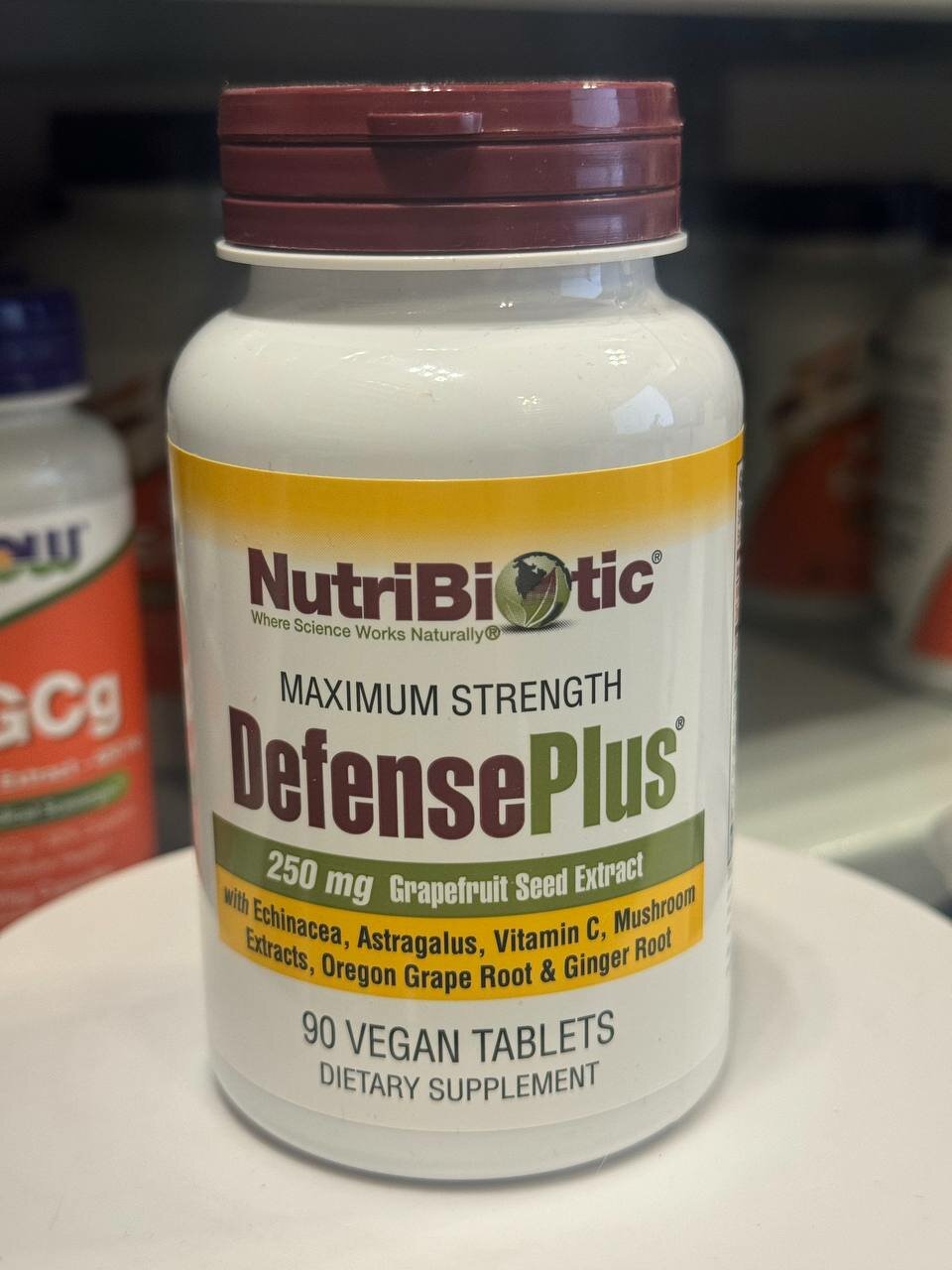 NutriBiotic DefensePlus, Экстракт семян грейпфрута, 90 таблеток