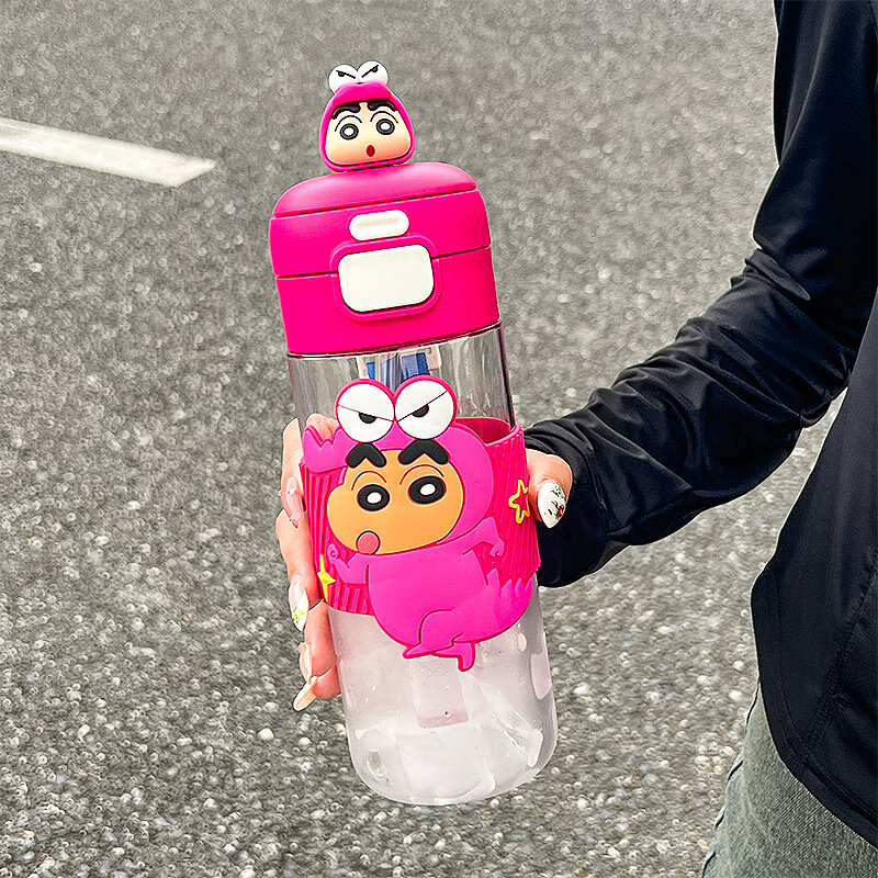 Стакан для воды Crayon Shin-chan 2024, новый стиль, для девочек, высококачественный, летний, детский, двойной, портативный чайник, подарок на День защиты детей