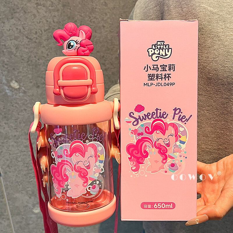 Новый детский пластиковый стаканчик для воды My Little Pony для девочек, высококачественный стаканчик для воды с мультяшной соломинкой, студенческий ремешок, двойной стаканчик для питья