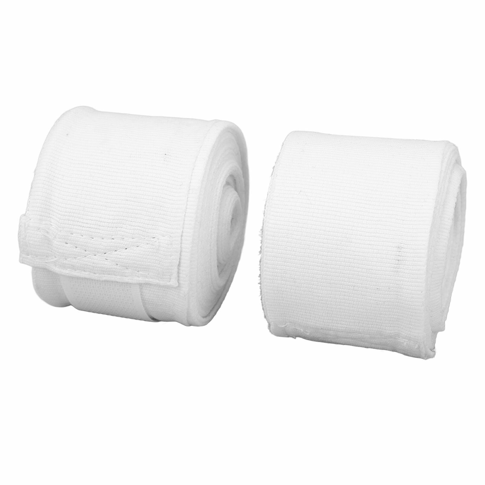 2 шт. боксерских бинтов из хлопка 5 м, быстросохнущие, полуэластичные, с крючками и петлями, спортивные бинты для кикбоксинга, муай-тай, белые