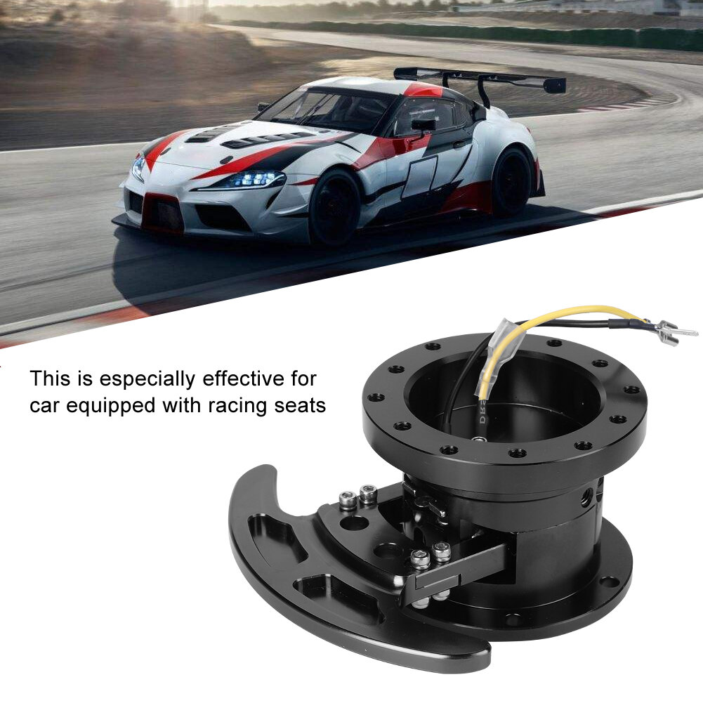 Tilt Flipped Racing Steering Wheel Quick Release Hub Kit Removable Adapter Black, Материал: Сталь, Размер: 82x60mm/3.2x2.4in, Комплект: 1 x Удалитель руля, 1 x Прокладка, 1 x Маленький гаечный ключ, 6 x Монтажные винты