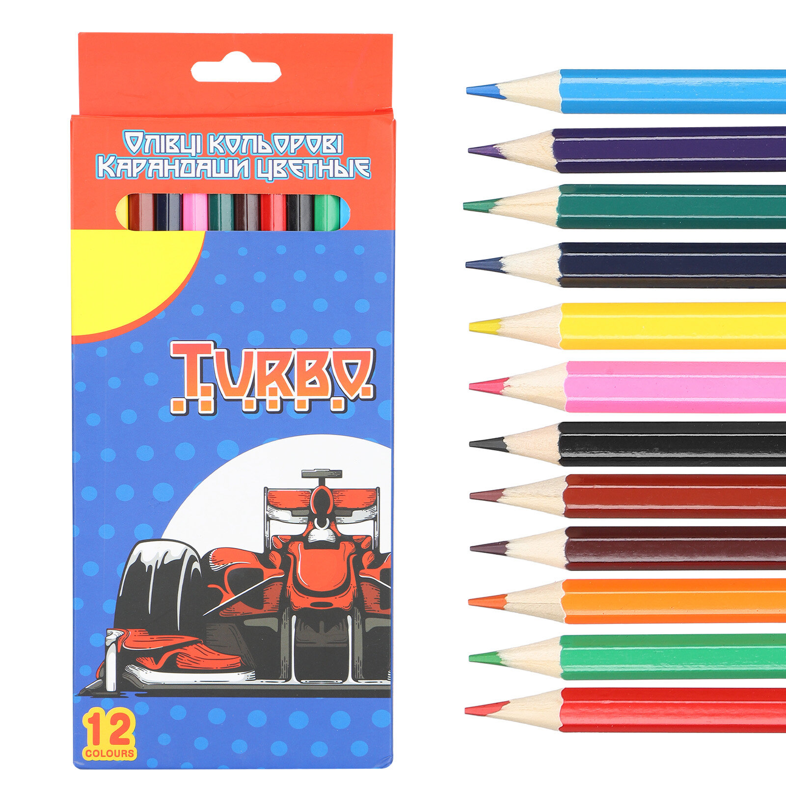 12 цветных деревянных карандашей для рисования, раскрашивания, школы, дома, граффити, гоночная машин