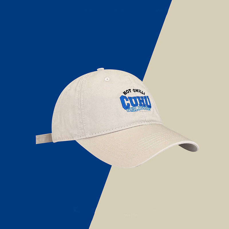 Корейская версия мягкой кепки-уточки с вышитыми буквами ins для женщин на весну и лето, повседневная универсальная бейсболка с загнутыми полями для пар и студентов