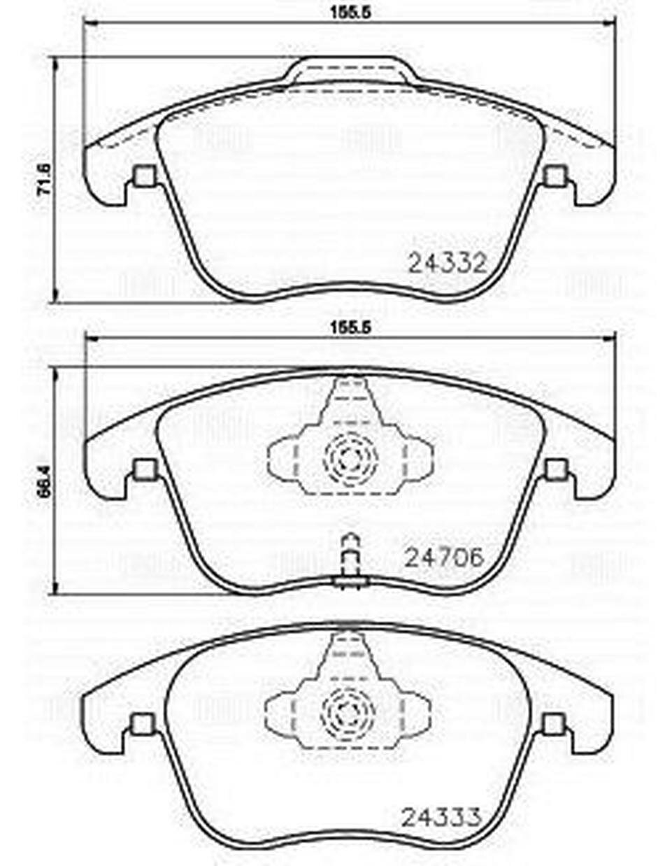 Trialli колодки тормозные для автомобилей дисковые передние PF4167