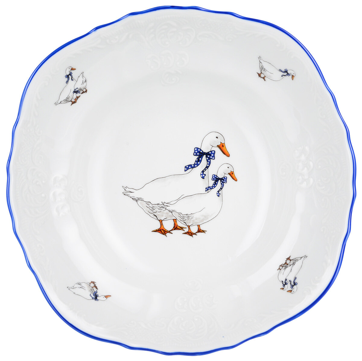 Салатник круглый 23 см; "Bernadotte", декор "Гуси", Thun/ БТФ0360