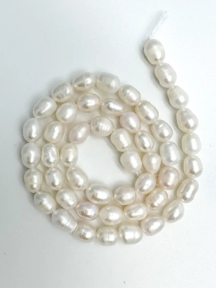 0273 Жемчуг речной для свадебных украшений топ 7x4,5 мм 1 шт