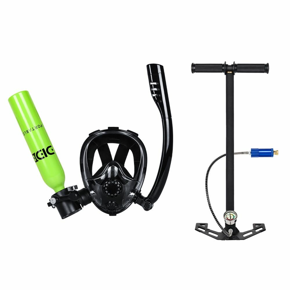 DIDEEP 0.5L Plus Портативный Акваланг с Маской для Подводного Плавания Легкий Кислородный Баллон для Дайвинга и Снорклинга (20 минут, 15 метров)