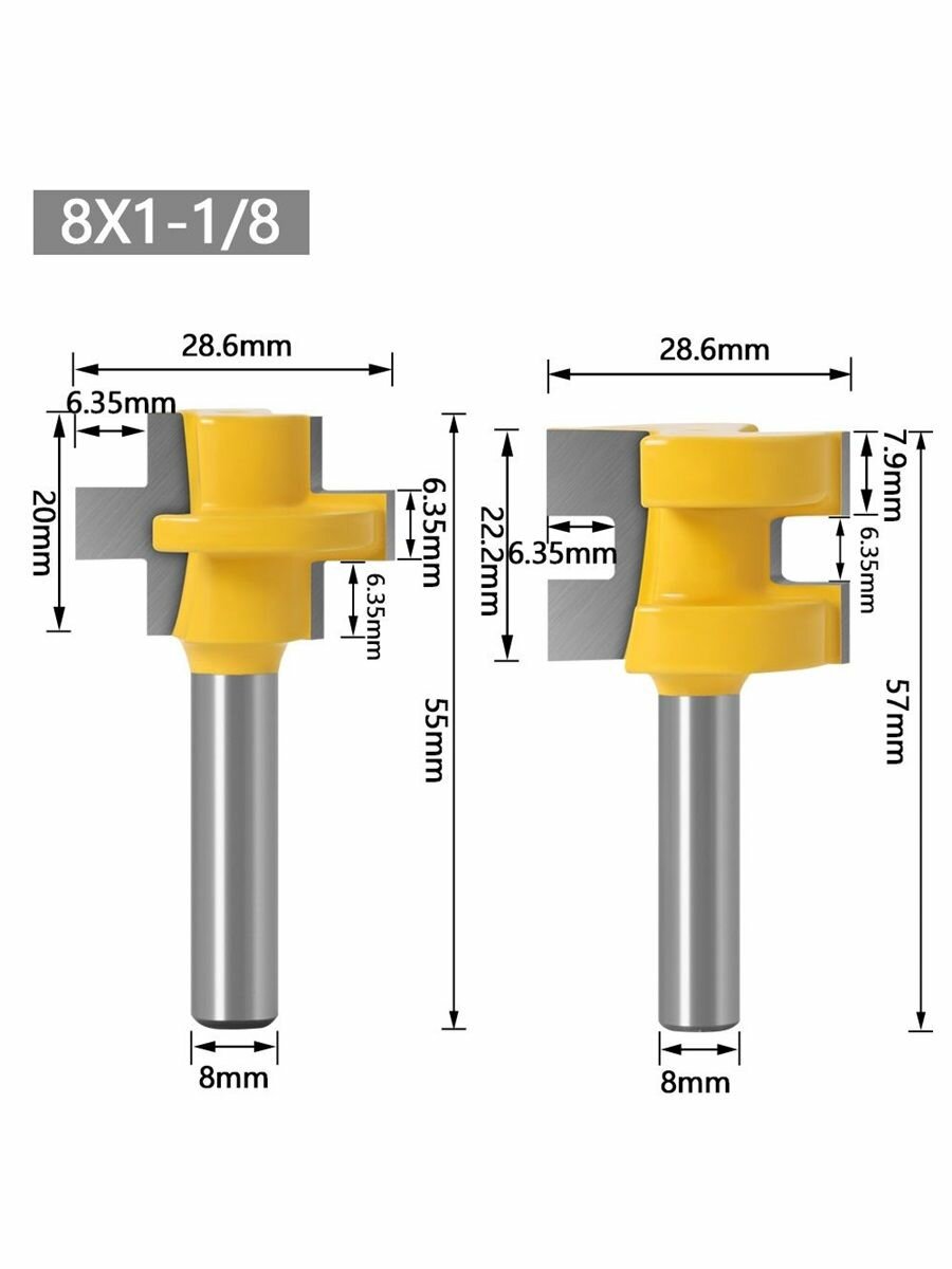 Набор фрез паз-шип 2 шт для изготовления вагонки