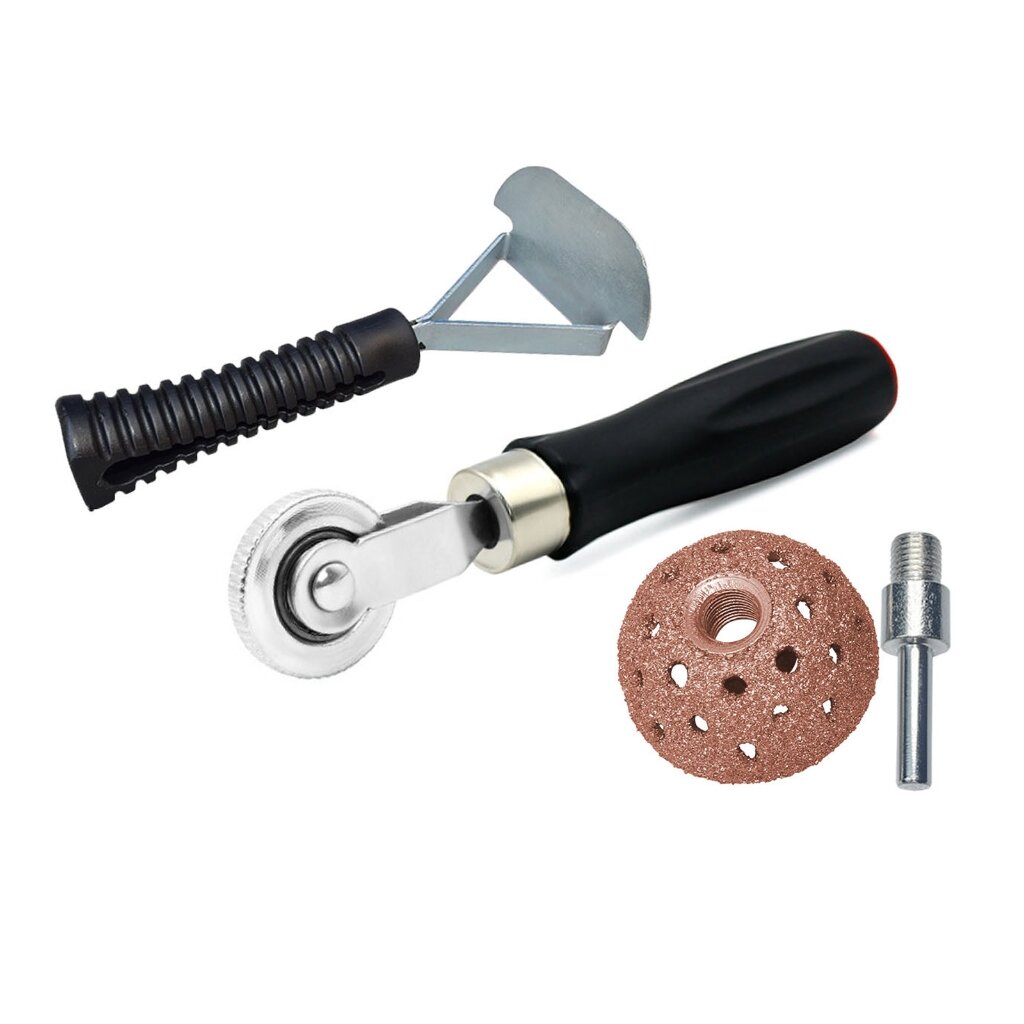 (Один комплект) Набор инструментов для ремонта шин-42 высокоскоростных шлифовальных головки, пластиковый скребок для прижимных колес