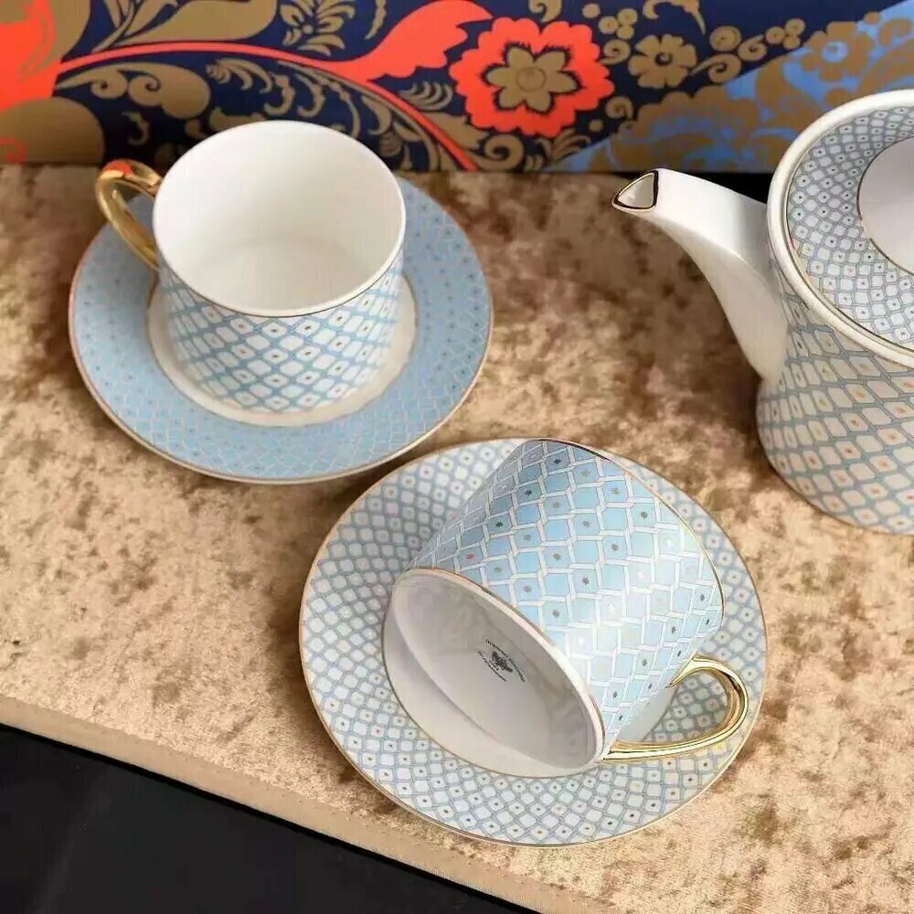 Imperial Porcelain Набор кружек "клетчатый принт", 250 мл, Два комплекта