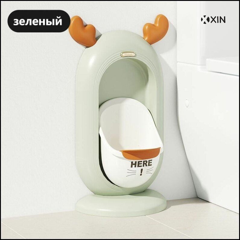 Детский писсуар, с мультяшными узорами, для развития гигиенических навыков, зеленый