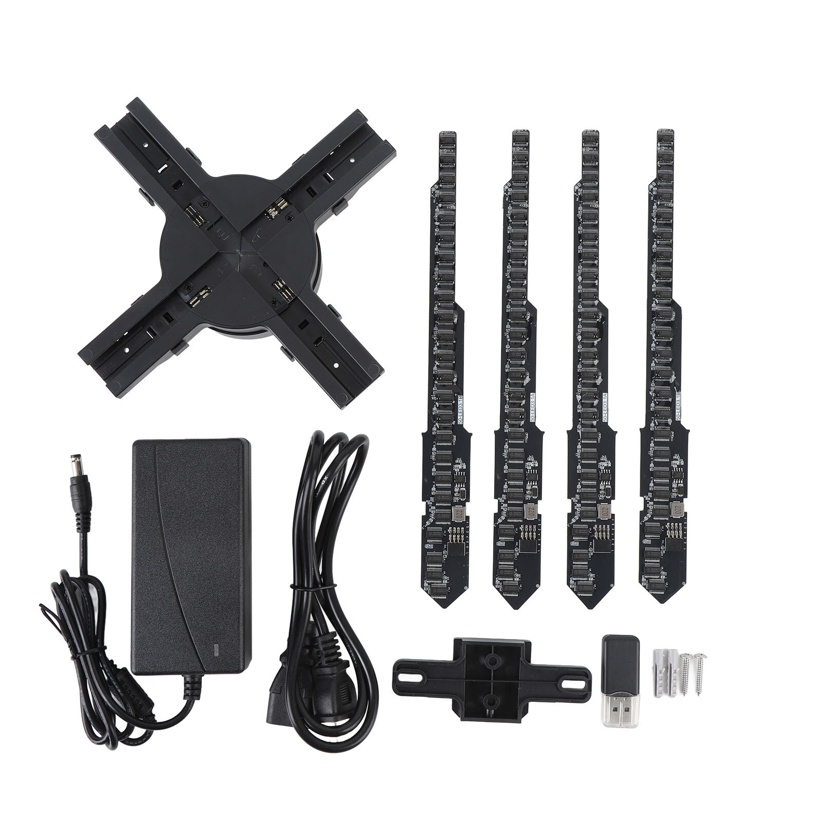 3D голографический вентилятор 50 см, 4 лопасти, голографический проектор 2000x510, видеорекламный дисплей с 510 светодиодами, карта памяти 4 ГБ, для вечеринок и баров, вилка стандарта США.