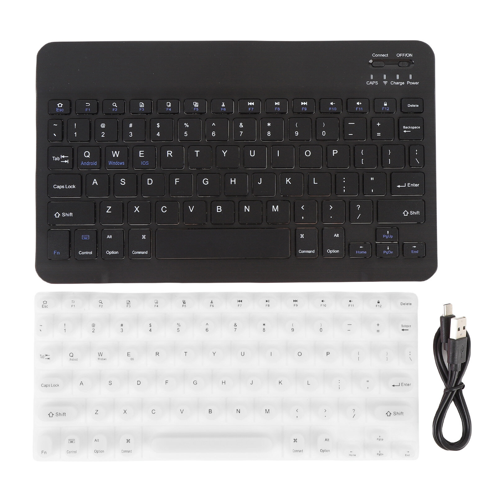 Беспроводная клавиатура Bluetooth с силиконовой защитной защитной крышкой Slim тиха