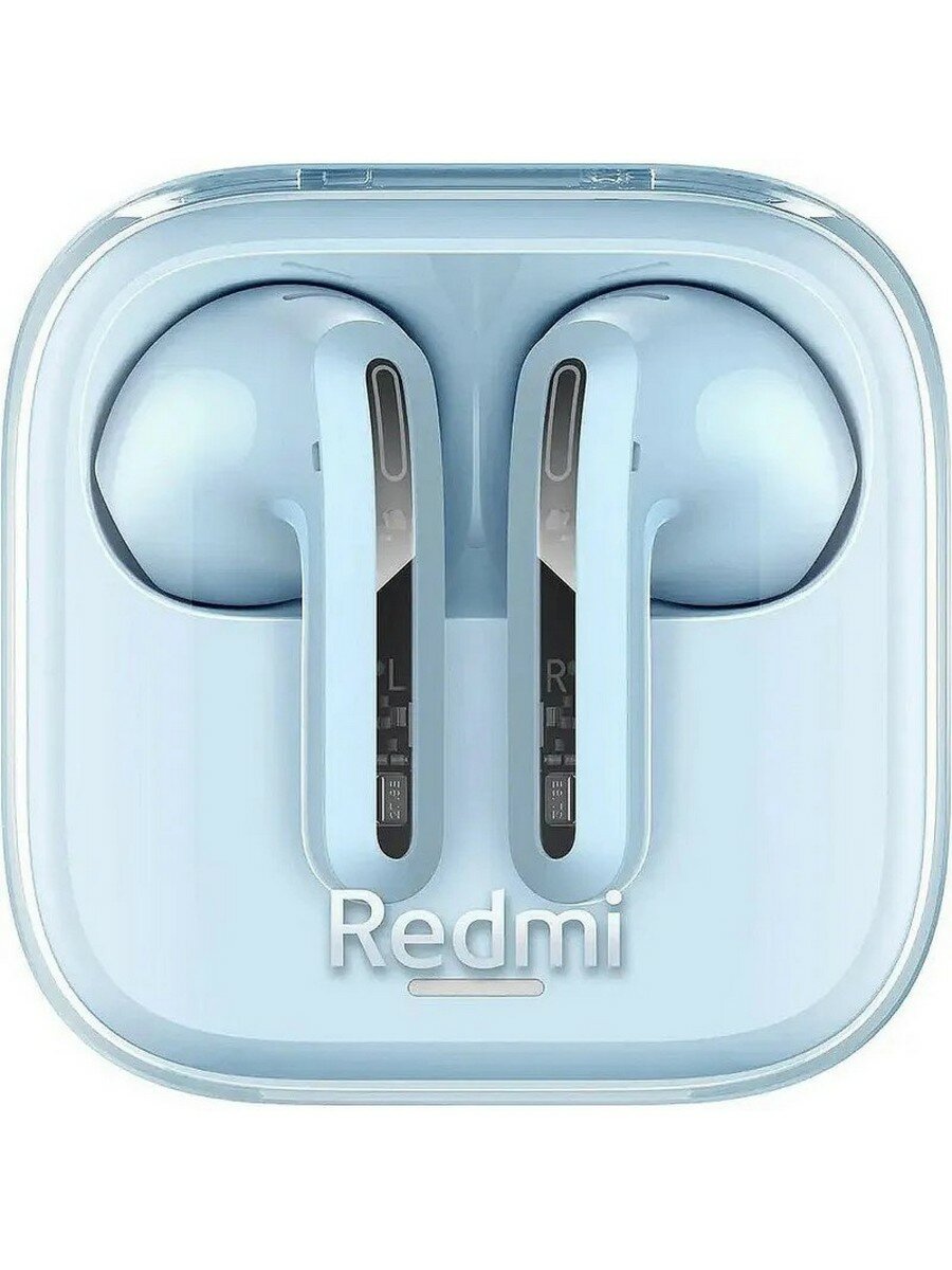 Наушники беспроводные XIAOMI Redmi Buds 6 Active Transparent Blue (вкладыши, сенсорные, USB, Bluetooth) (BHR8394GL)