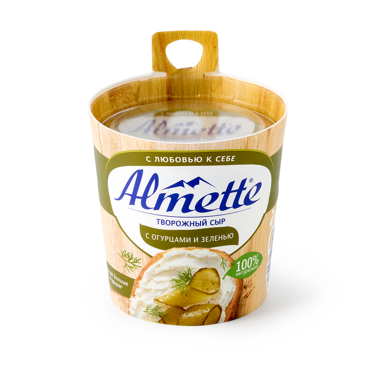 Сыр Almette, творожный, с огурцами, зеленью, специями, луком, 60%, 150 г